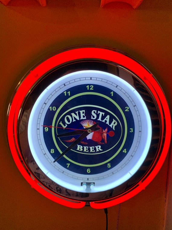Lone Star Armadillo Texas Beer Bar Advertising Man Cave RED | Etsy