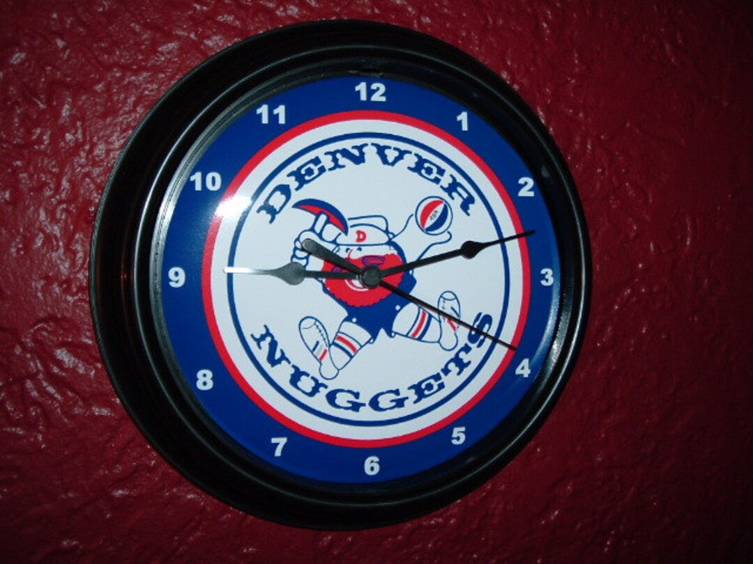 Denver Nuggets Throwback Basketball Man Cave Bar Advertising Wall Clock ...
