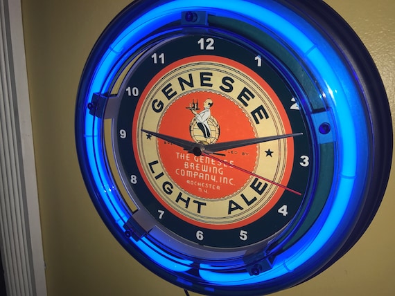 Genesee Light Ale Beer Bar Advertising Man Cave Blue Neon Wall | Etsy