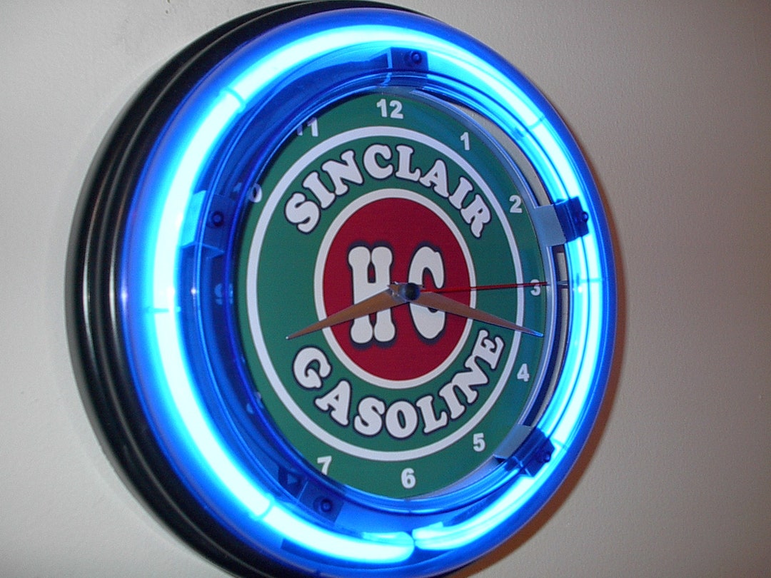 Sinclair H-C Öl Gas Tankstelle Garage Bar Werbung Man Cave Blau Neon ...