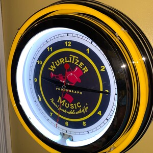 Wurlitzer Jukebox Phonograph Arcade Bar Advertising Man Cave YELLOW ...