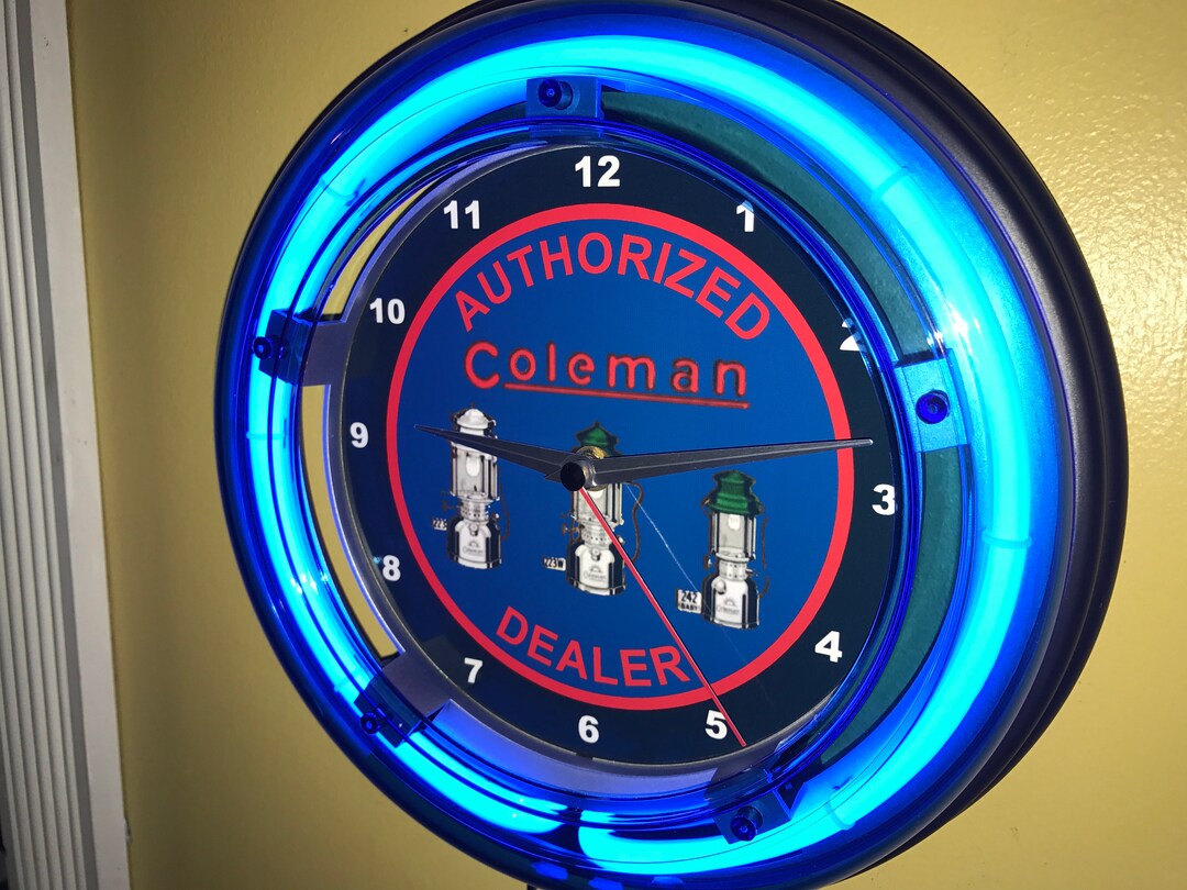 Coleman Camping Lantern Oldlogo Store Bar Advertising Man Cave Blue ...