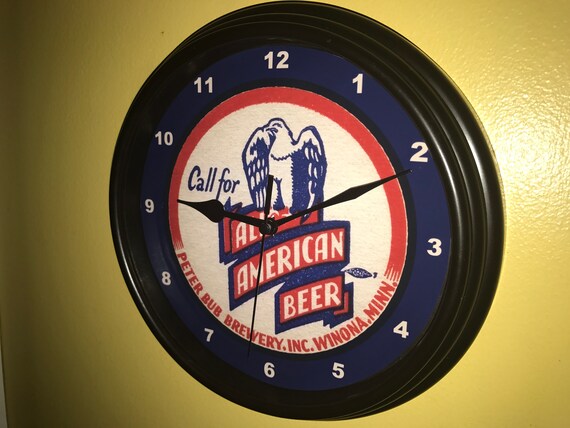 All American Eagle Beer Bar Advertising Man Cave Wall Clock - Etsy