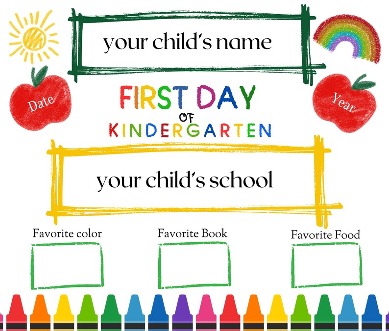 First Day of School Sign, Personalized School Sign, Printable Sign ...