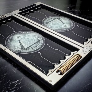 Metal Backgammon Set. Personalized Board and Chips. Unique Large ...