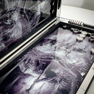 Metal Backgammon Set. Personalized Board and Chips. Unique Large ...