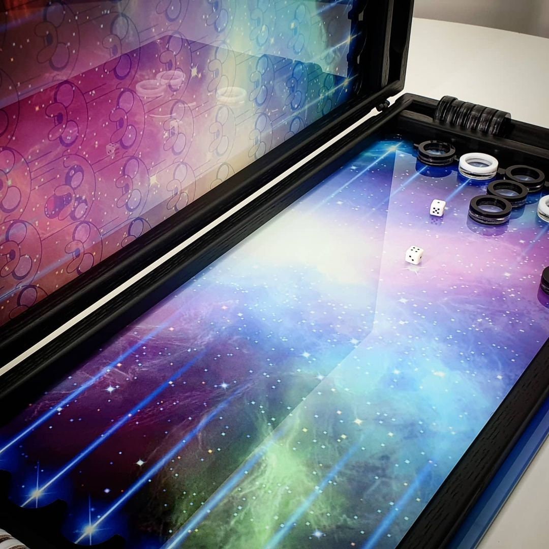Space Glass Backgammon. Personalized Backgammon Set. Space - Etsy