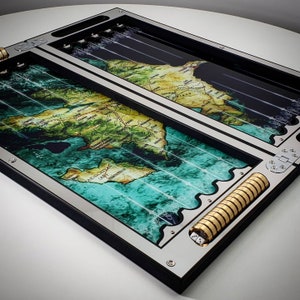 Metal Backgammon Set. Personalized Board and Chips. Unique Large Backgammon. Custom Design ...