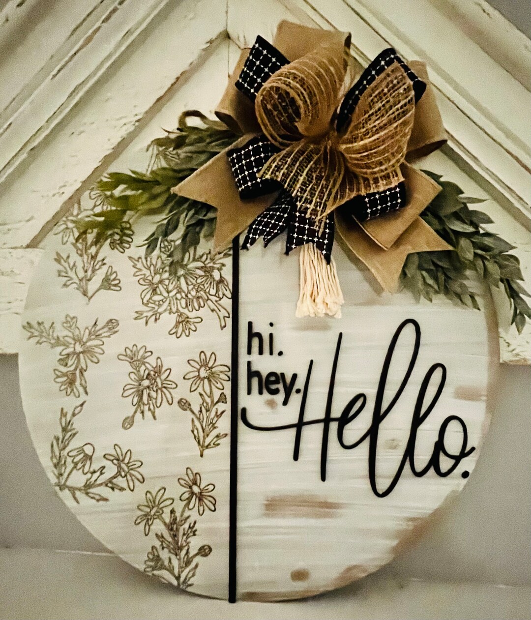 Hello Door Hanger, New Homeowner Sign, Hi Hey Hello Sign, Everyday Door ...