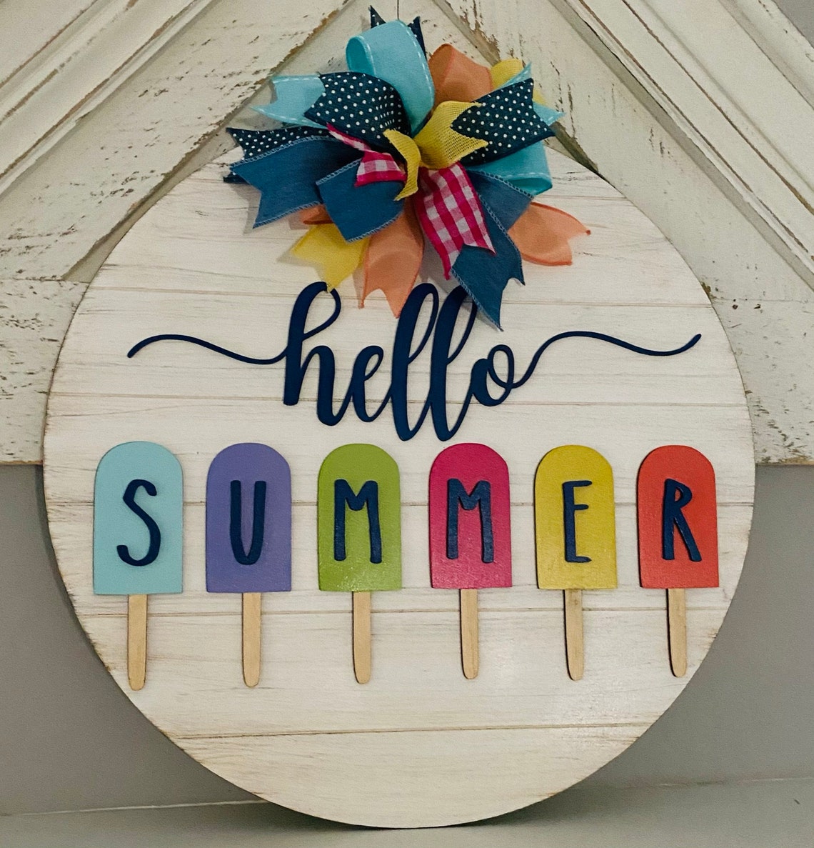 Summer Popsicle Door Hanger Summer Front Door Sign Front | Etsy