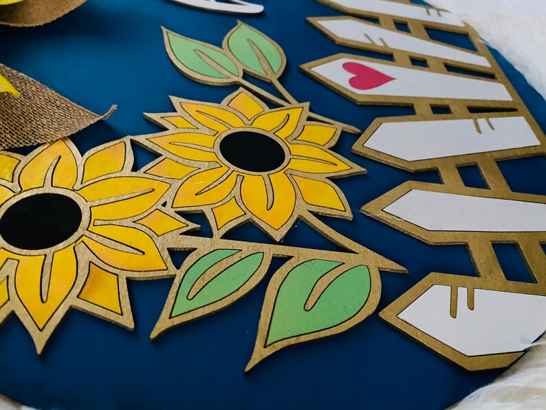Sunflower Door Hanger Sunflower Door Sign Front Door Sign - Etsy