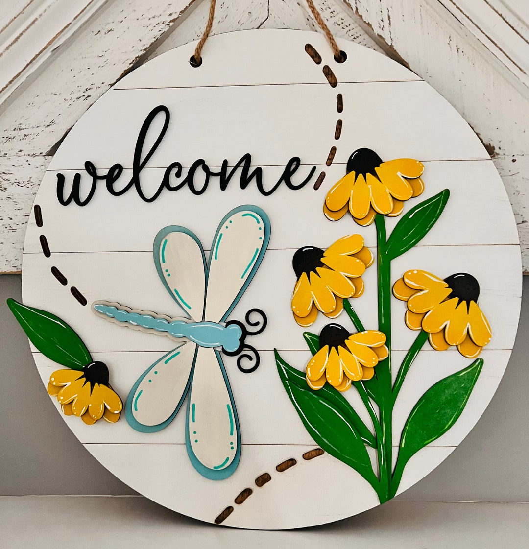 Spring Door Hanger, Spring Front Door Sign, Front Door Sign, Front Door ...