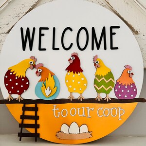 Welcome Door Hanger, Door Hanger, Chickens Door Hanger, Front Door ...
