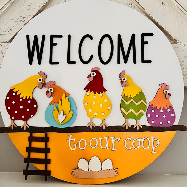 Welcome Door Hanger - Etsy