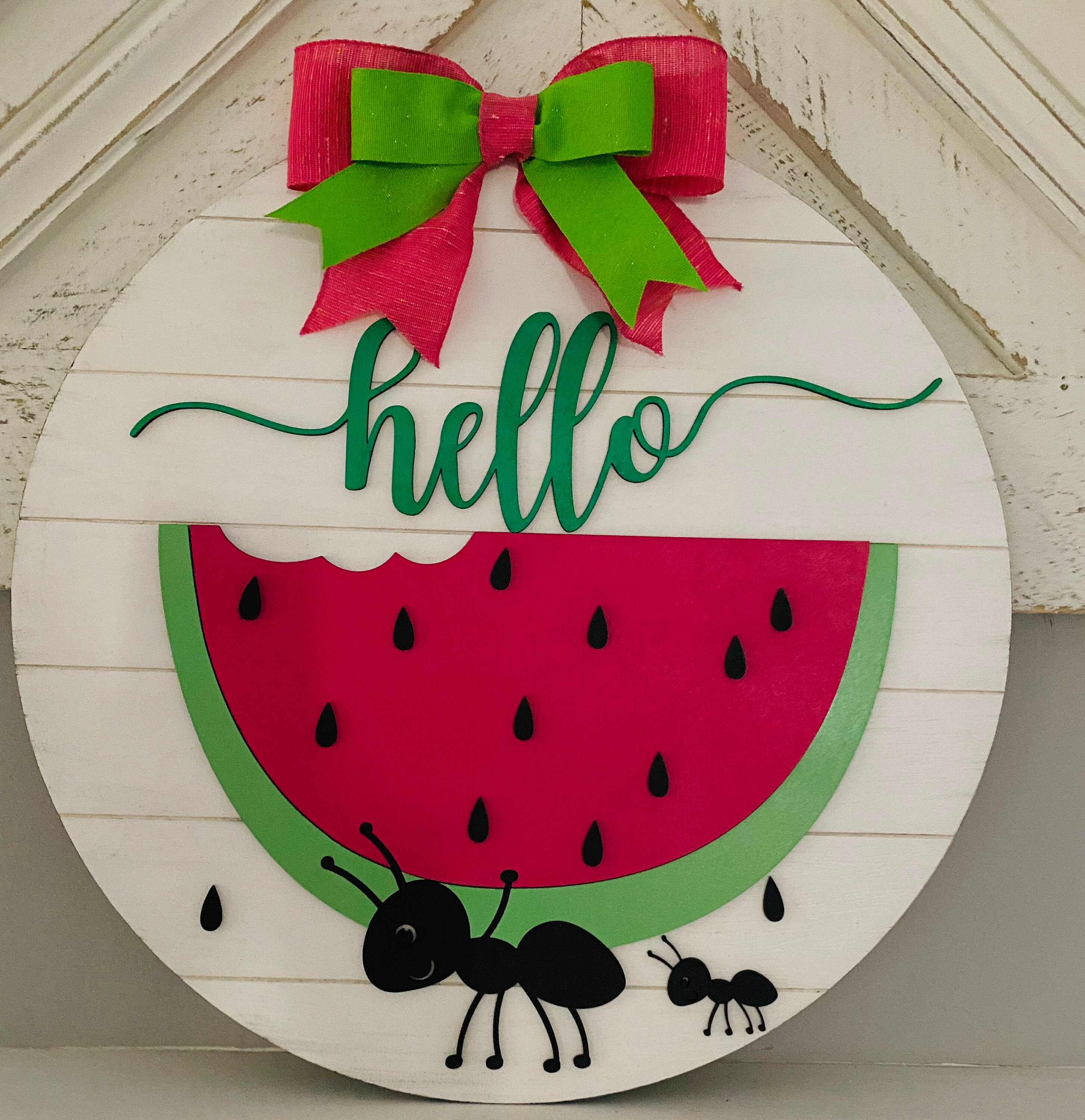 Summer Hello Door Hanger Watermelon Door Sign Hello Door - Etsy
