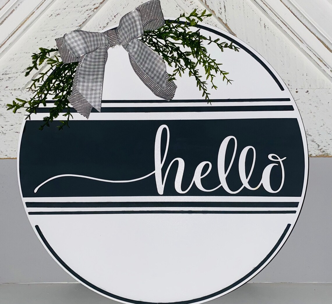 Hello Door Hanger Farmhouse Door Hanger Rustic Door Hanger - Etsy