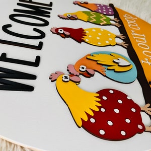 Welcome Door Hanger, Door Hanger, Chickens Door Hanger, Front Door ...