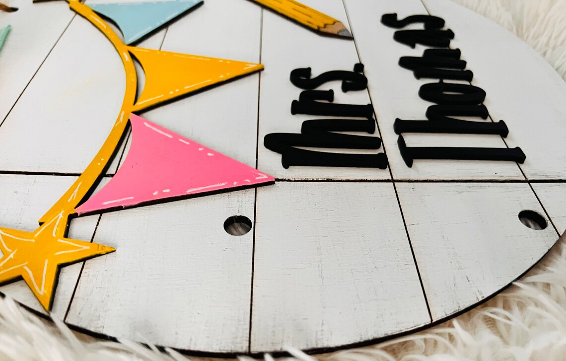 Teacher Door Hanger Door Sign Front Door Sign Personalized - Etsy