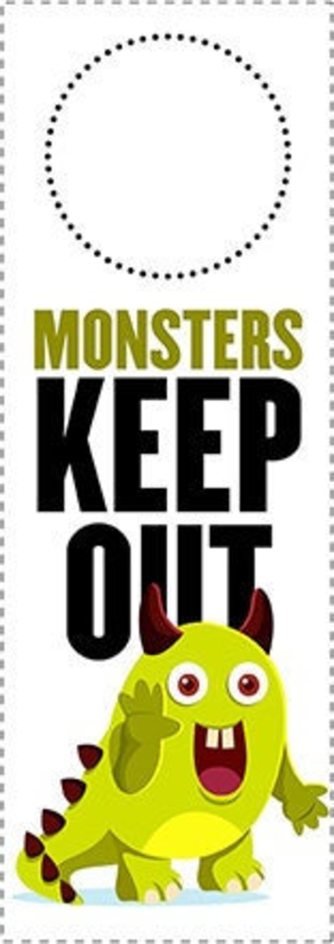 Monsters Keep Out Print at Home Door Sign 105x297mm - Etsy