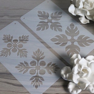 Polynesian Monstera or Ulu Breadfruit Quilt Stencils Lg Pattern ...