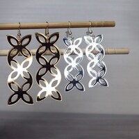 Polynesian Tribal Wave Wooden Swirl Earrings Long Dangle Earrings ...