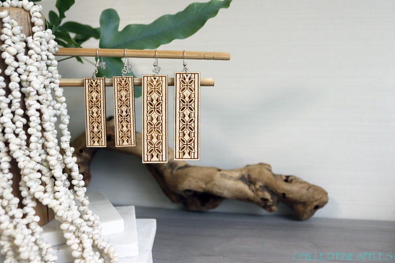 Polynesian Tribal Tapa Flowers Small or Large Rectangle | Etsy