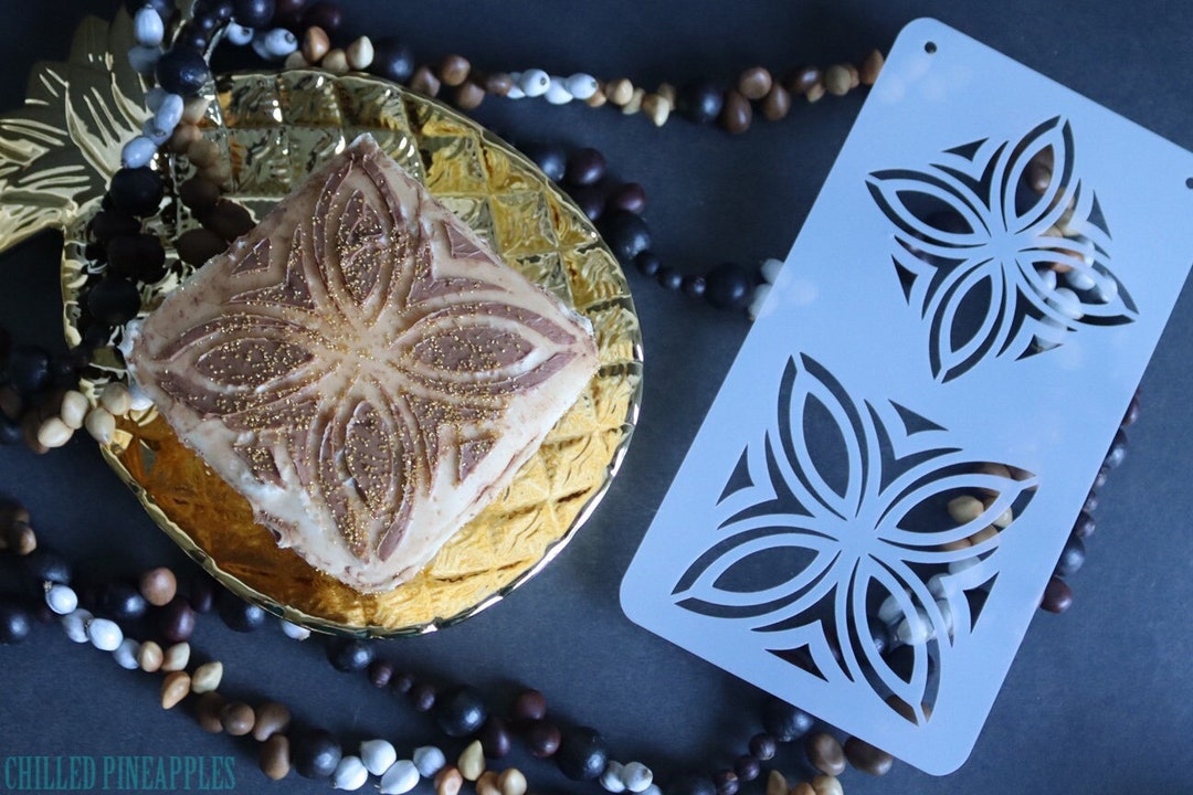 Polynesian Pua Tapa Stencils Lg Pattern - DIY Cakes Baking Supplies ...