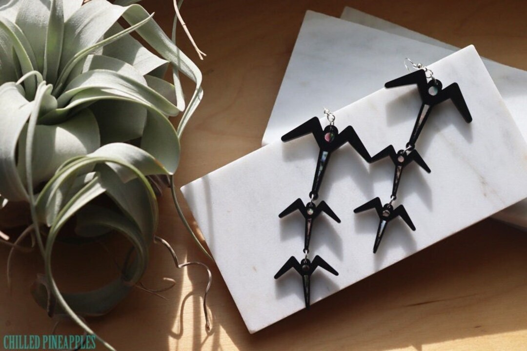 Polynesian Frigate Iwa Bird Earrings Long Dangle Earrings - Etsy