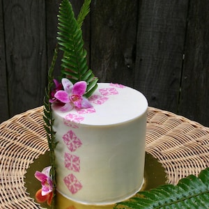 Puakenikeni Hawaiian Flower Lei Stencil Pattern - Cake Decorating ...