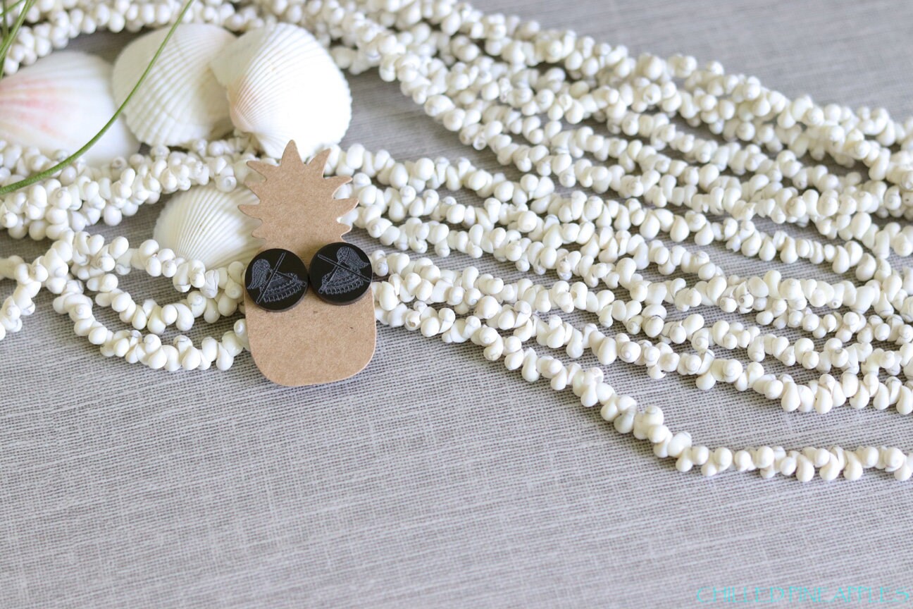 Samoan Fue To'oto'o and Tanoa Black Acrylic Stud - Etsy India