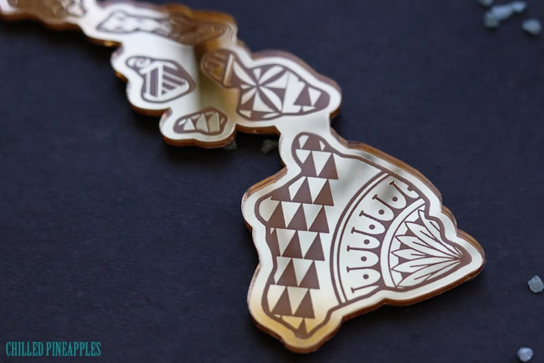 Polynesian Tribal Hawaiian Island Mirror Emblem for Cars Vehicles ...