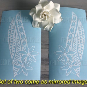 Polynesian Tribal Decal Tiare Flower Tahitian Gardenia Vinyl Bumper ...