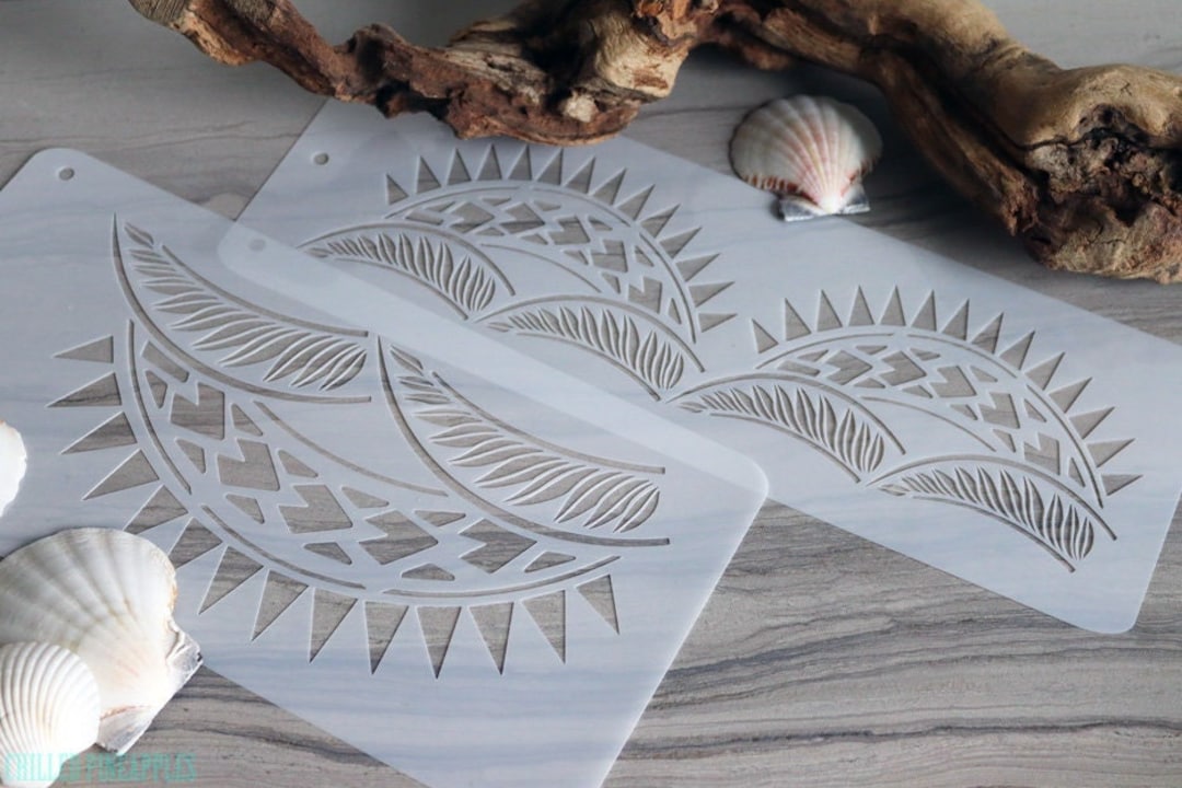 Polynesian Tribal Reusable Stencil Pattern DIY Cakes Painting Fake ...