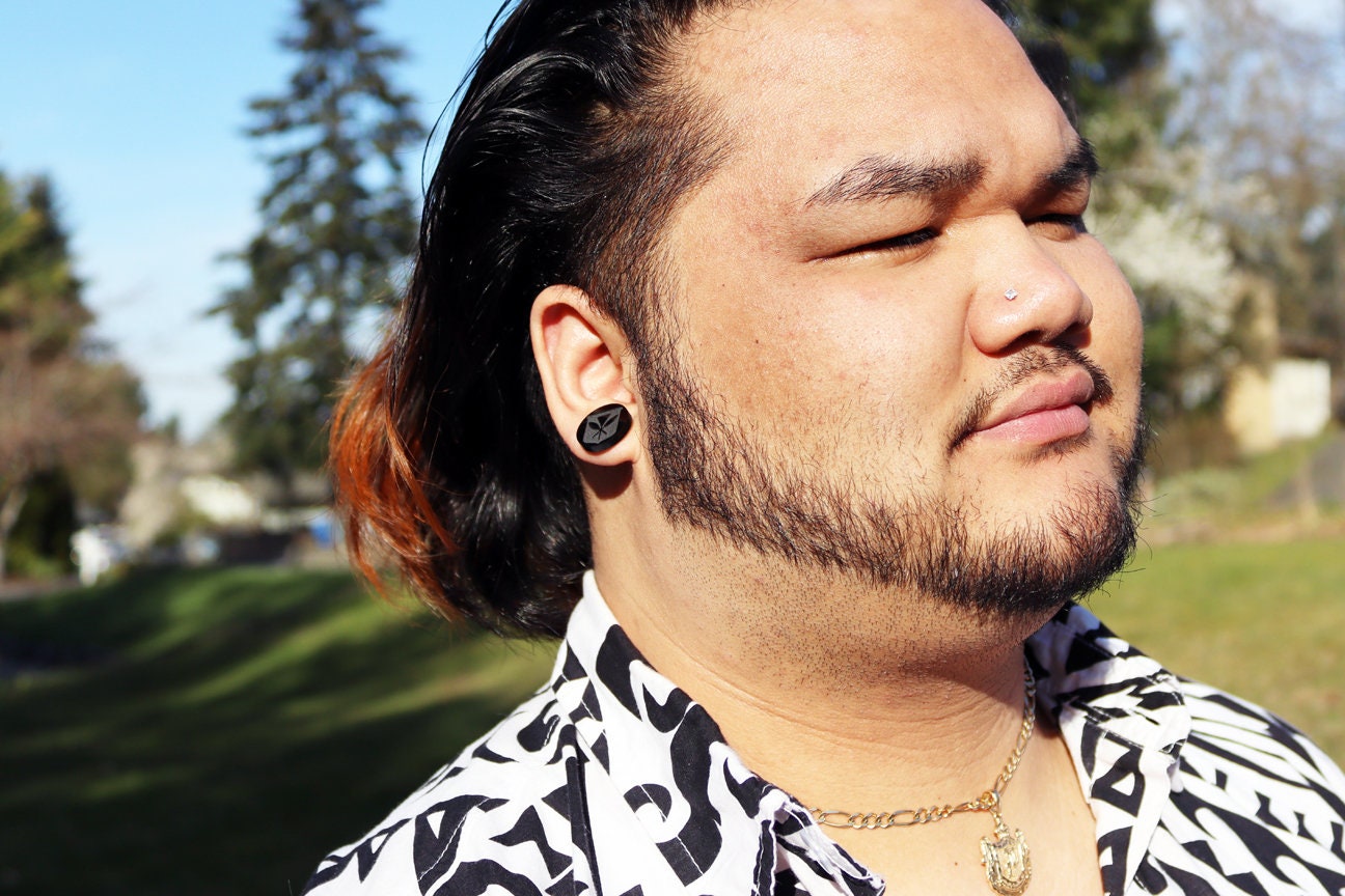 Samoan Fue, To'oto'o, and Tanoa - Black Acrylic Stud Circles