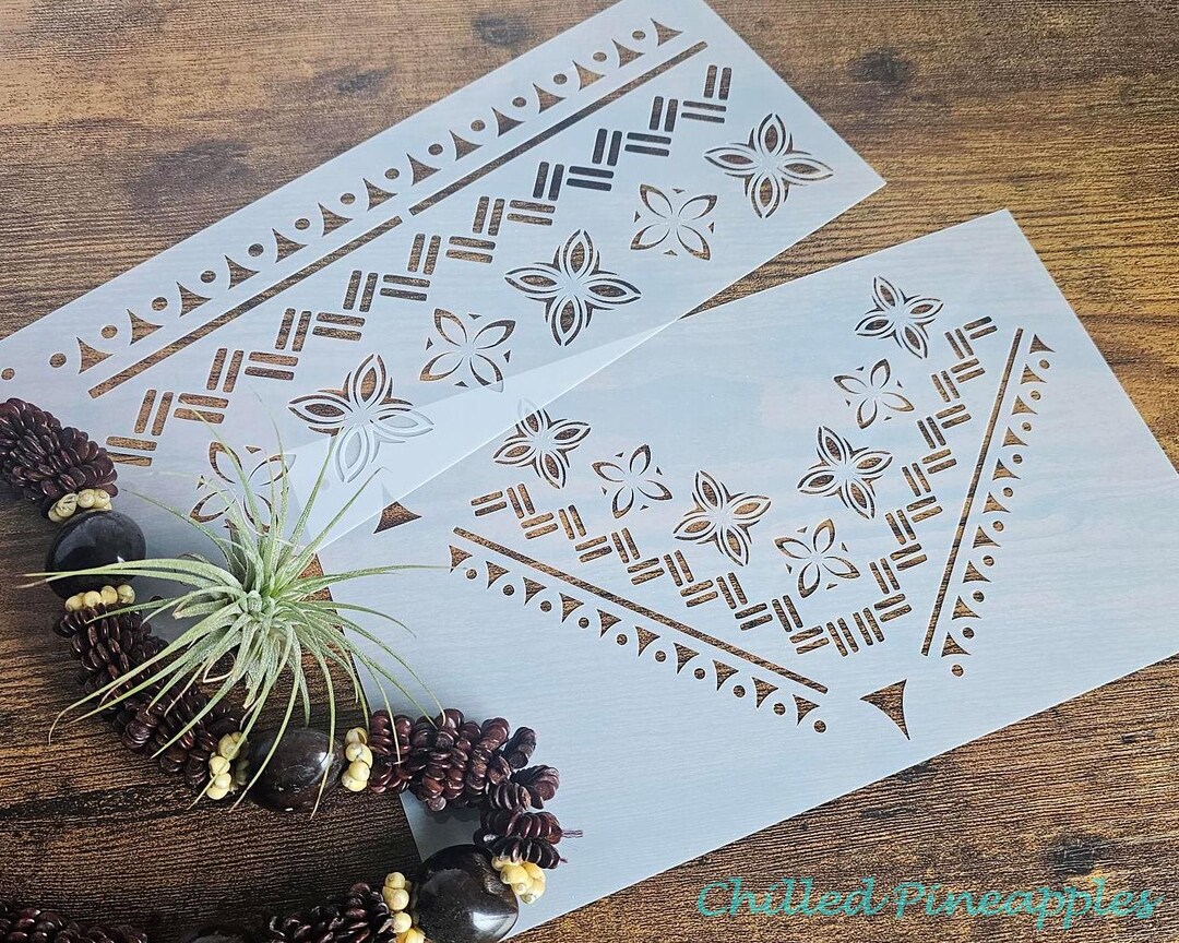 Polynesian Reusable Stencil Pua Pattern DIY Cakes Tribal Painting Fake ...