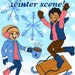 Happy Winter Clipart Set, Snow Fun With Friends, Hot Cocoa, Snowman ...