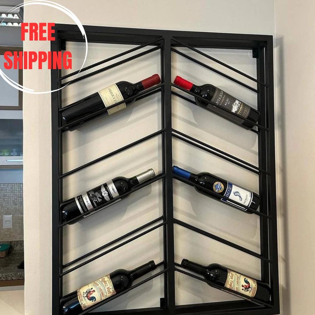 Modern Wall Mount Wine Rack Stylish Metal Holder for Home Decor, Metal ...