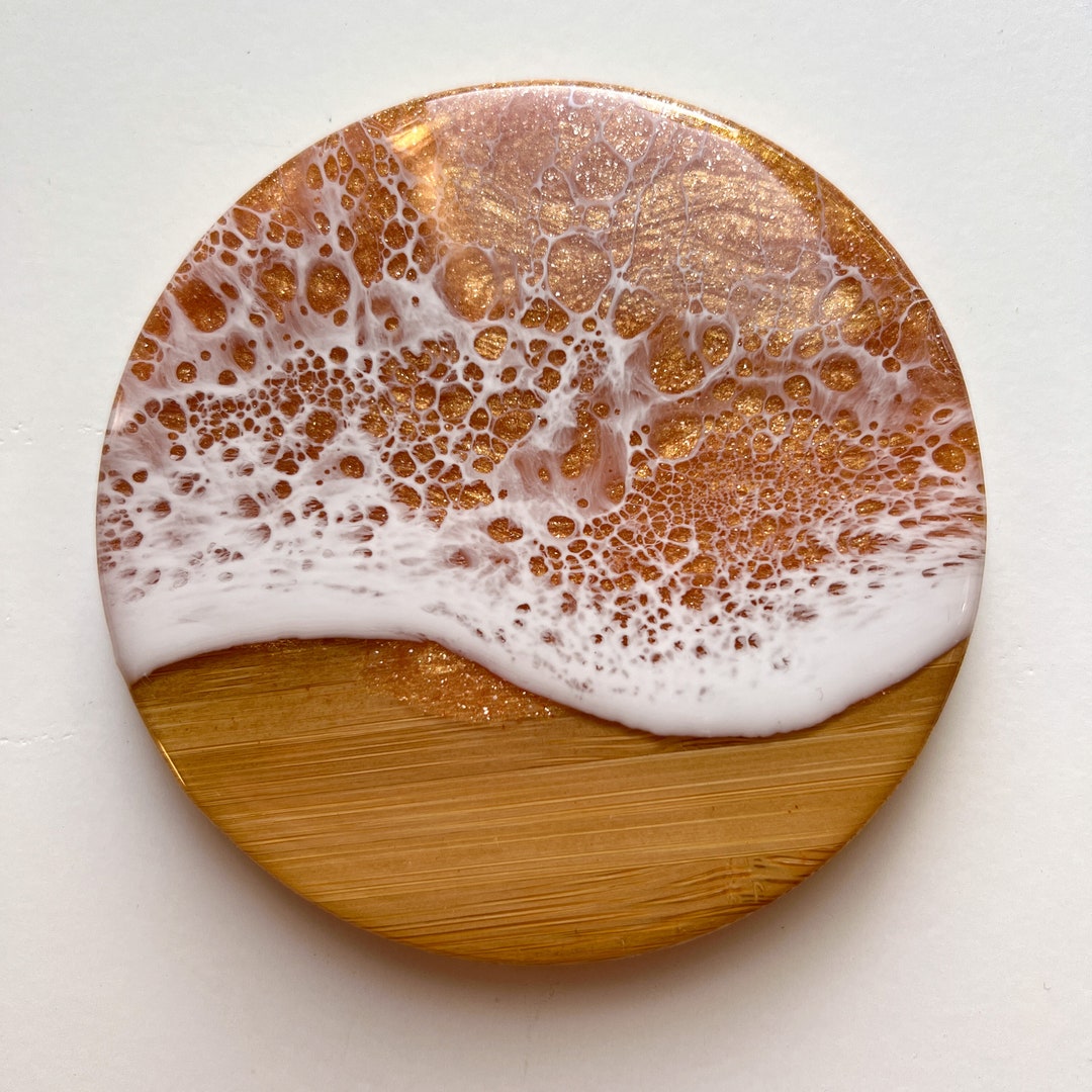 Rose Gold Ocean Wave Magnet, Bamboo Beach Magnet, Resin Magnet, Resin ...