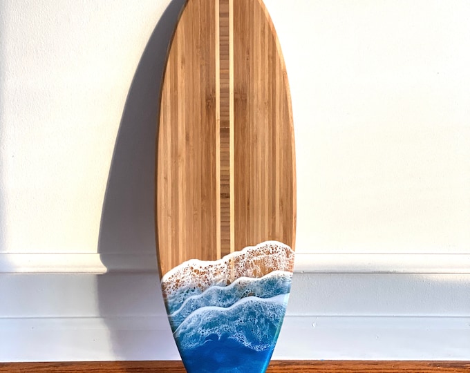 Deep Sea Resin Ocean Waves on Bamboo Surfboard Serving Tray - Etsy
