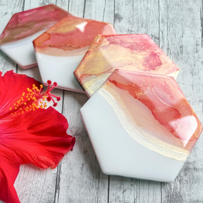 Alcohol Ink Coasters - Etsy