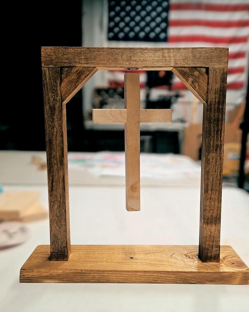 Floating Wood Cross Display | Poplar Wood | Handmade Christian Gift ...