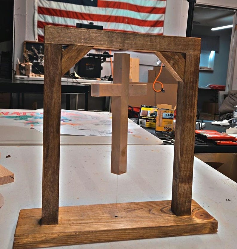 Floating Wood Cross Display | Poplar Wood | Handmade Christian Gift ...