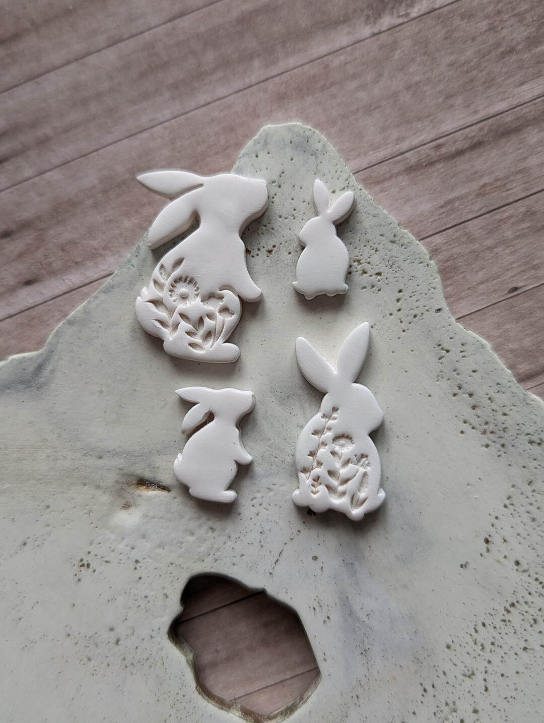 Floral Bunnies Rabbit Polymer Clay Jewellery Cutters Easter - Etsy