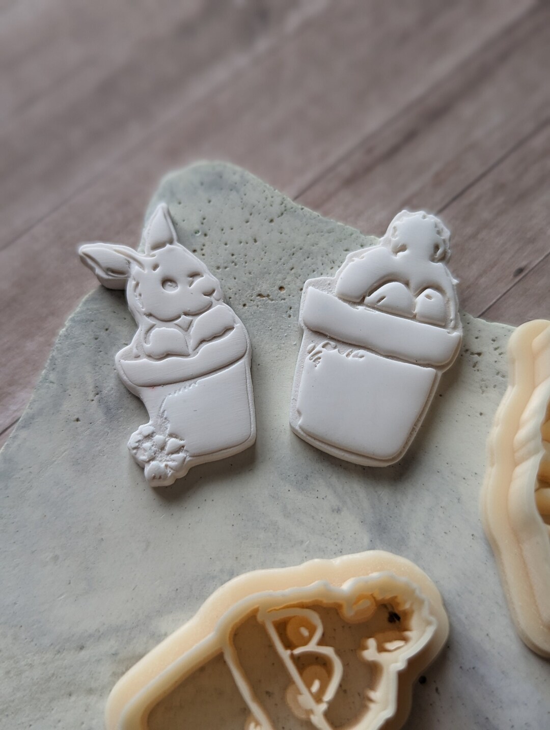 Rabbits in Pots Rabbit Polymer Clay Jewellery Cutters Easter - Etsy