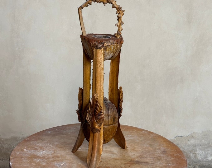 20th Century Coconut Folk Art Ash Tray Table - Etsy