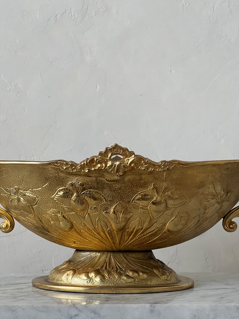 Large Italian Gold Gilt Bronze Handled Bowl - Etsy