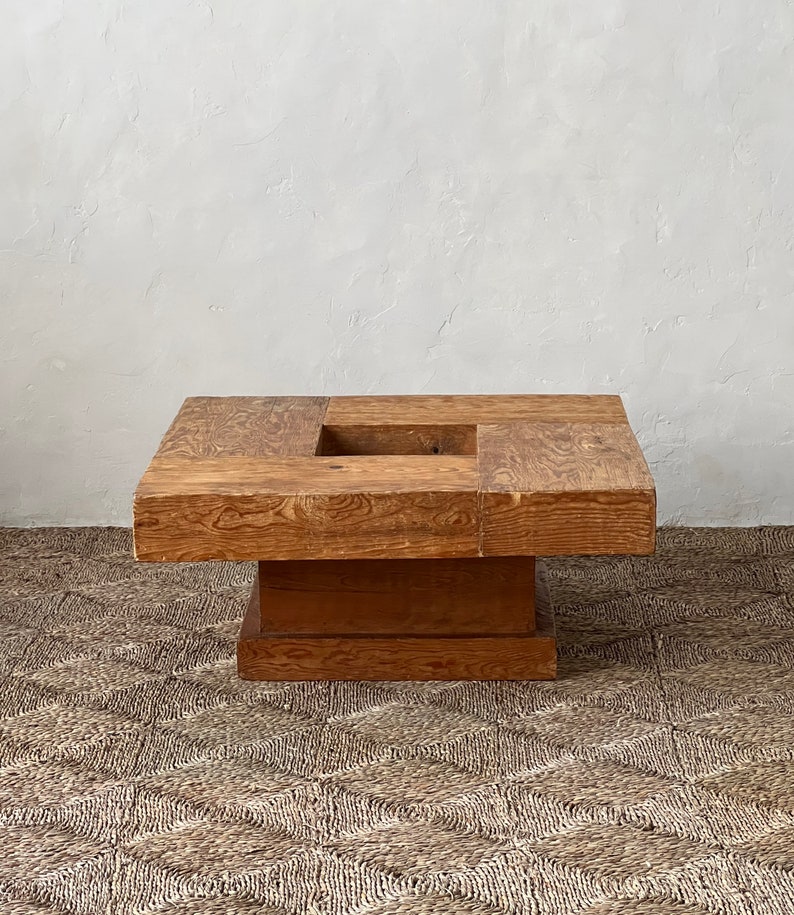 Vintage Natural Wood Coffee Table - Etsy