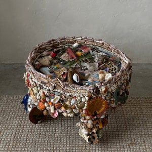 American Folk Art Shell and Object Conversation Table - Etsy