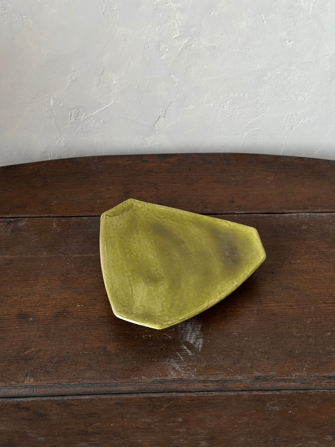 Mid Century Avocado Green Ceramic Plate - Etsy