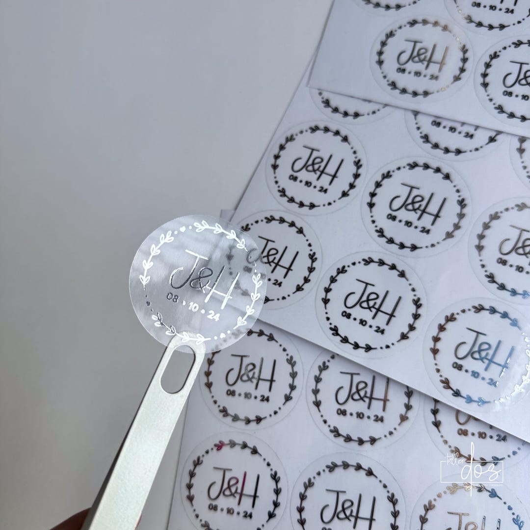 Foil Stickers - Your Text / Logo, Stickers Silver FOIL , Custom Logo ...